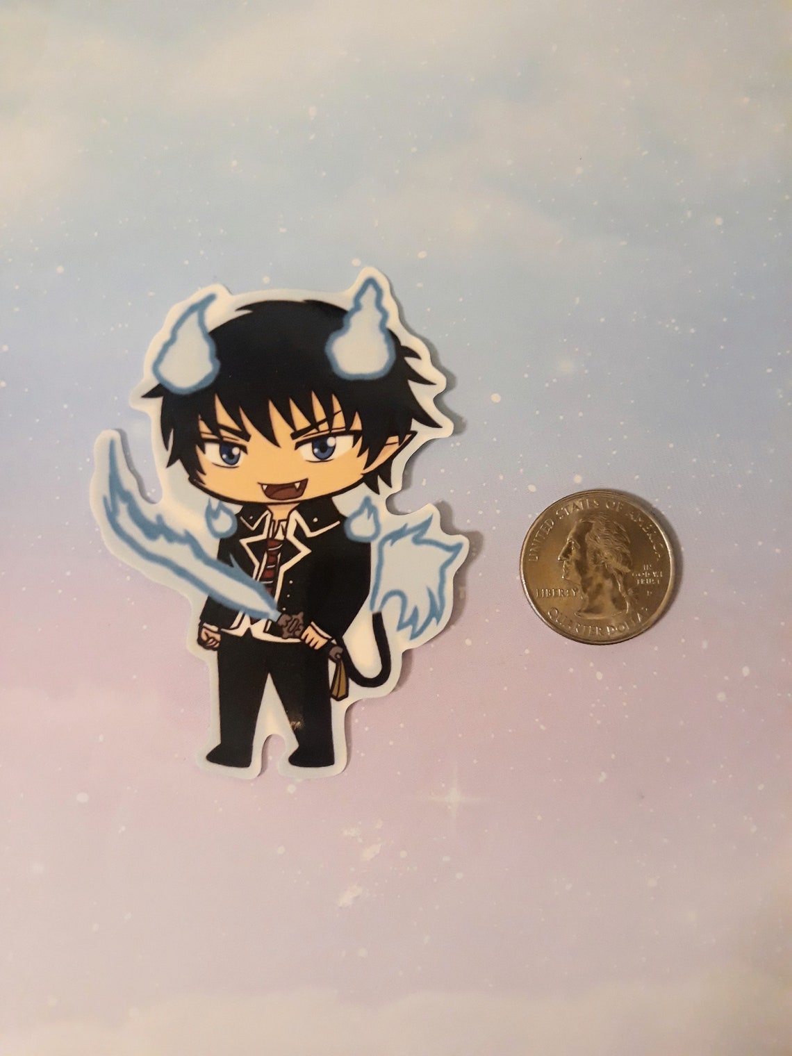 Rin Chibi Sticker Waterproof Sticker the Blue Exorcist | Etsy