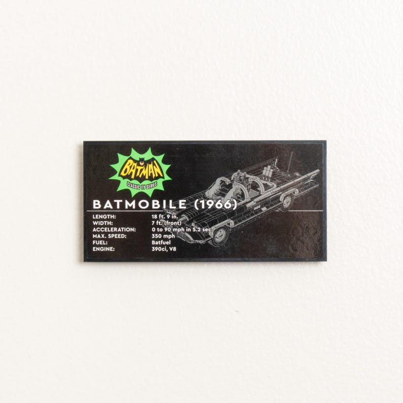 Vertical Wall Mount for LEGO Batman the Classic TV Series Batmobile ...