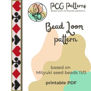 Card Suits Bead Loom Pattern - Bead Loom Bracelet Pattern - Etsy