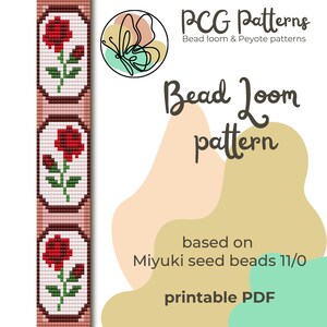 Framed Roses Bead Loom Pattern - Bead Loom Bracelet Pattern - Etsy