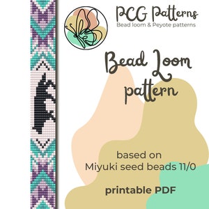 Narrow Native Inspired Bead Loom Pattern - Wolf Bead Loom Bracelet ...
