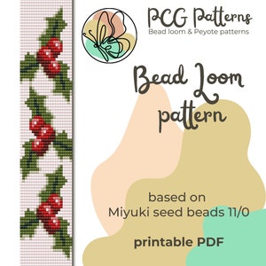 Christmas Berries Bead Loom Pattern - Christmas Bead Loom Bracelet ...