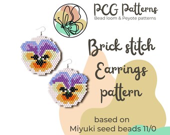 Bear Paw Wood Native Brick Stitch Earrings Pattern PDF Instant Download ...