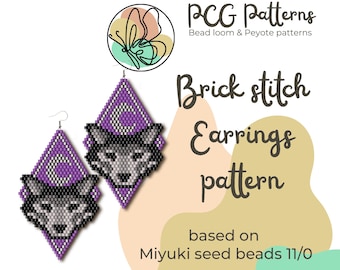Bear Paw Brick Stitch Earrings Pattern Native Inspired PDF Instant ...