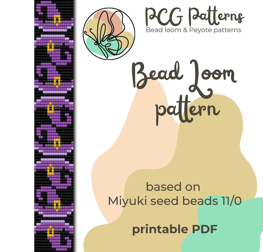 Haloween Witch Hats Bead Loom Bracelet Pattern - Halloween DIY (PDF ...