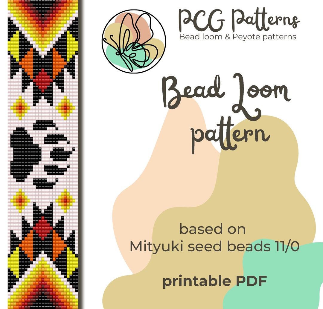 Native Inspired Bead Loom Pattern - Bear Paw Bead Loom Bracelet Pattern - Etsy