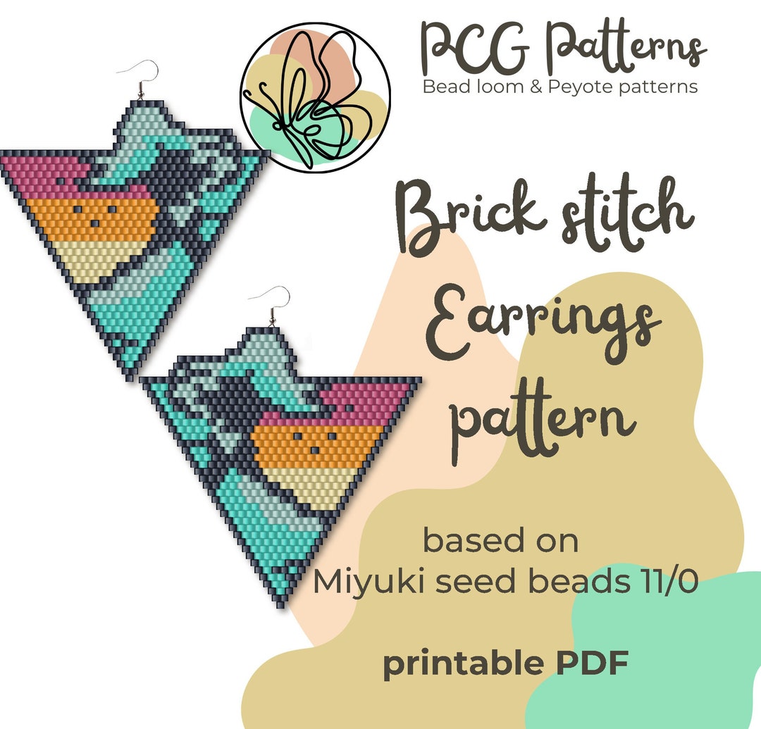 Ocean Wave Brick Stitch Earrings Pattern - PDF Instant Download - Etsy