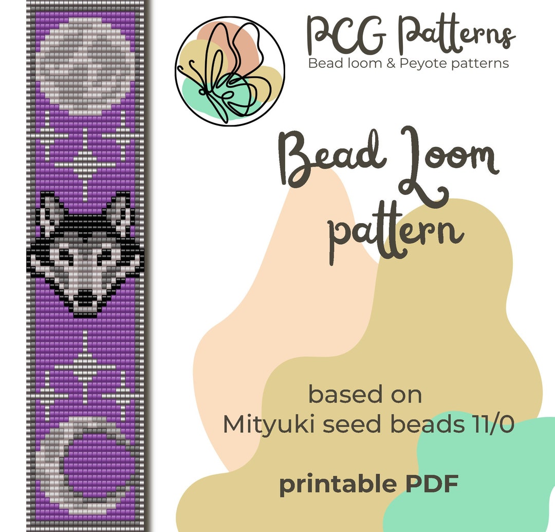 Wolf and Moon Bead Loom Pattern - Bead Loom Bracelet Pattern - Etsy
