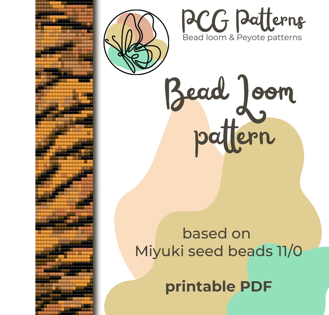 Tiger Print Bead Loom Pattern - Bead Loom Bracelet Pattern - Etsy