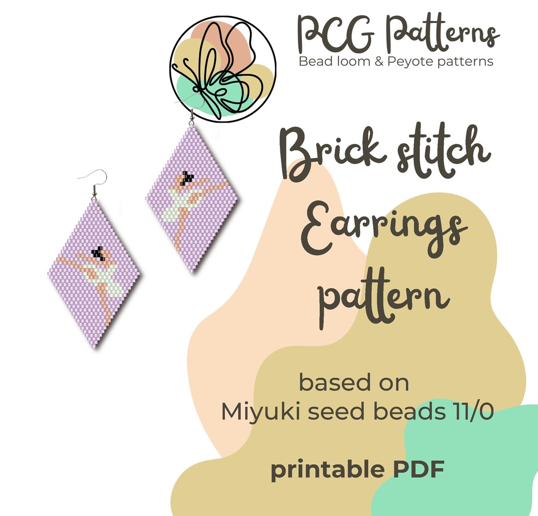 Tiny Ballerina Diamond Brick Stitch Earrings Pattern - PDF Instant ...