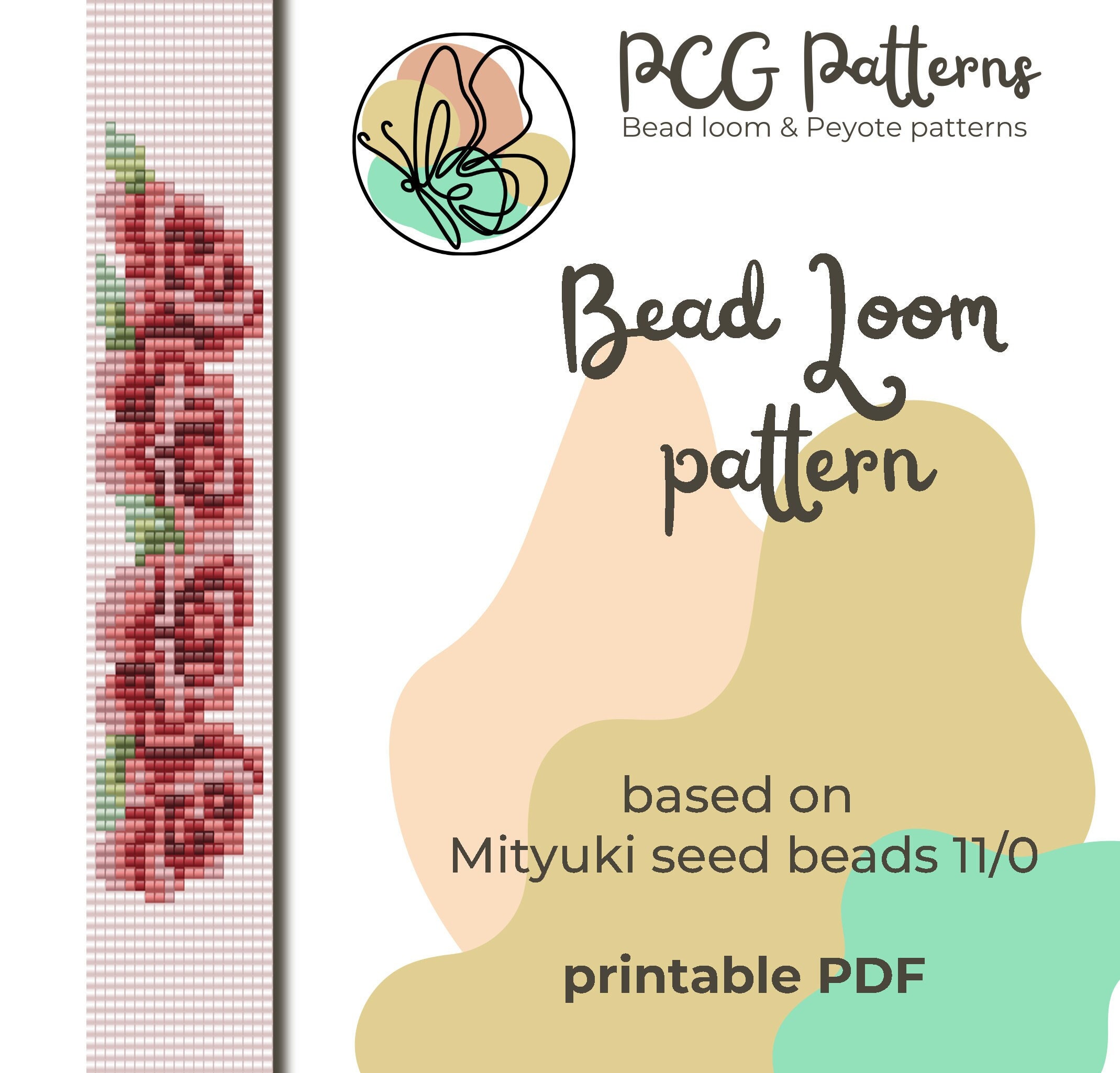Bead Loom Pattern Delicate Roses Loom Bracelet Pattern - Etsy