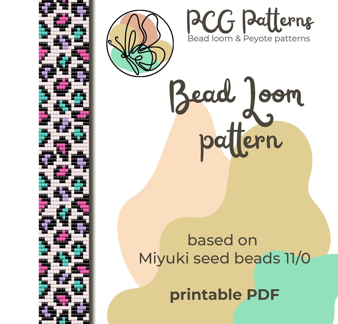Color Leopard Print Bead Loom Pattern - Bead Loom Bracelet Pattern - Etsy