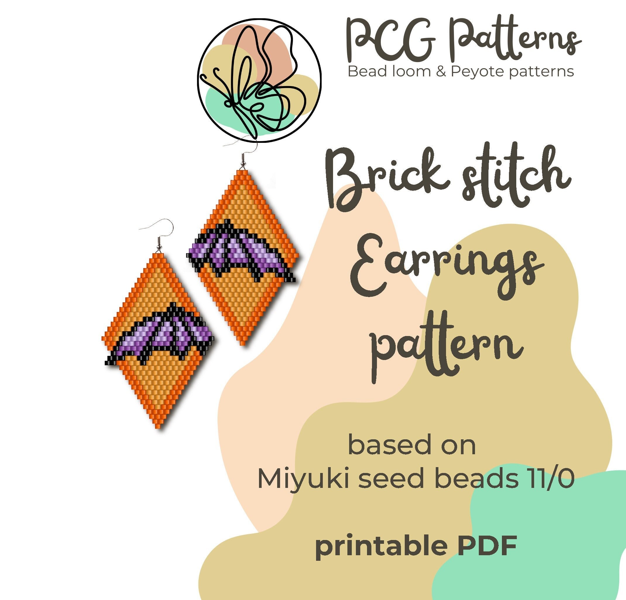Halloween Bat Wings Brick Stitch Earrings Pattern PDF - Etsy