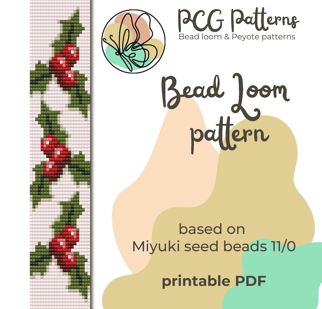 Christmas Berries Bead Loom Pattern - Christmas Bead Loom Bracelet ...