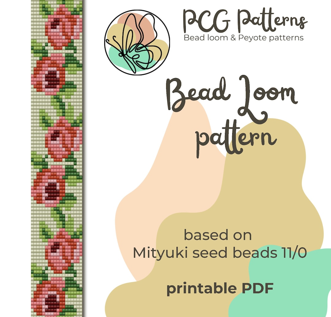 Vintage Roses Bead Loom Pattern - Bead Loom Bracelet Pattern - Etsy