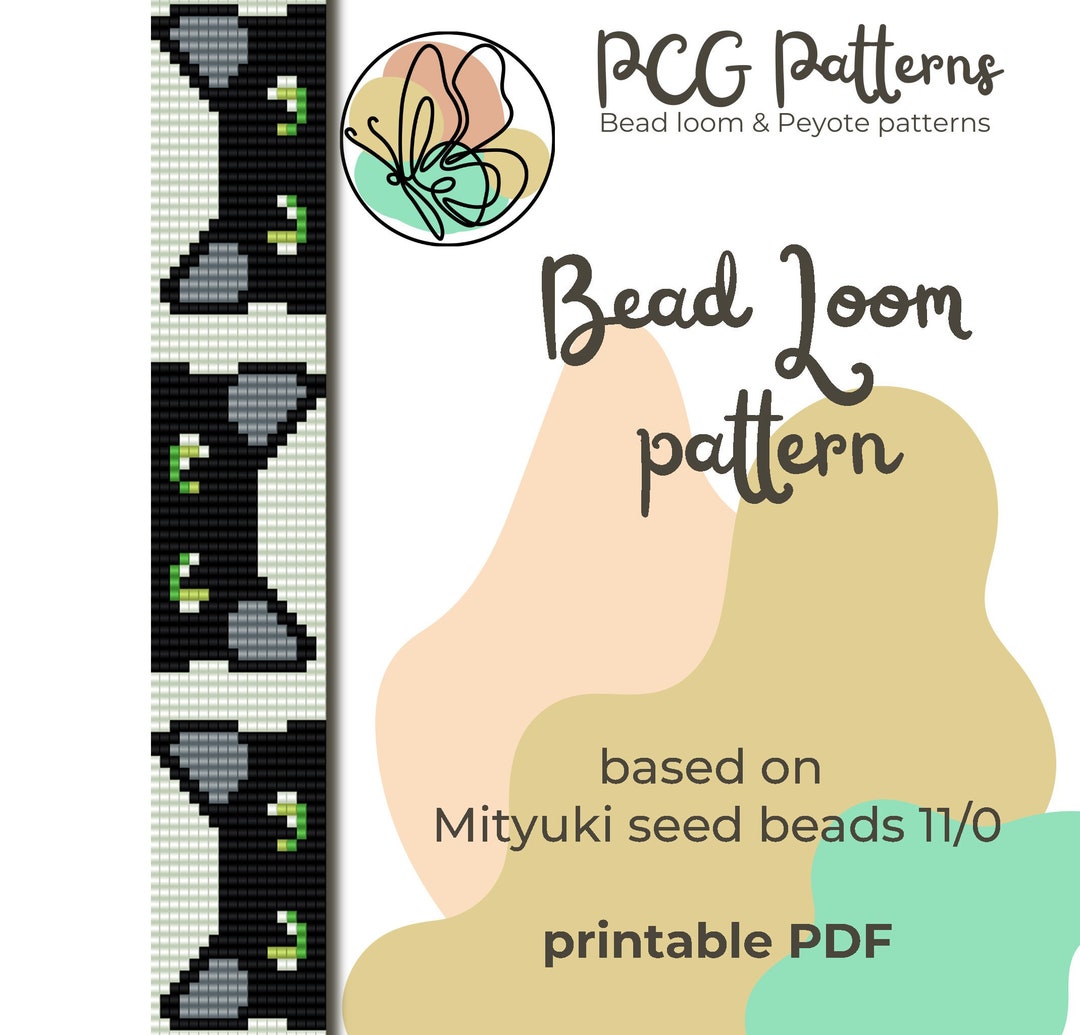 Black Cat Bead Loom Pattern - Bead Loom Bracelet Pattern - Etsy