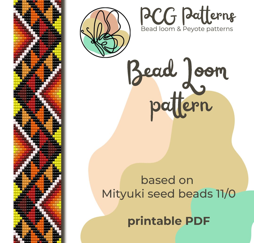 Native Inspired Bead Loom Patern - Sunrise Loom Bracelet Pattern - Etsy
