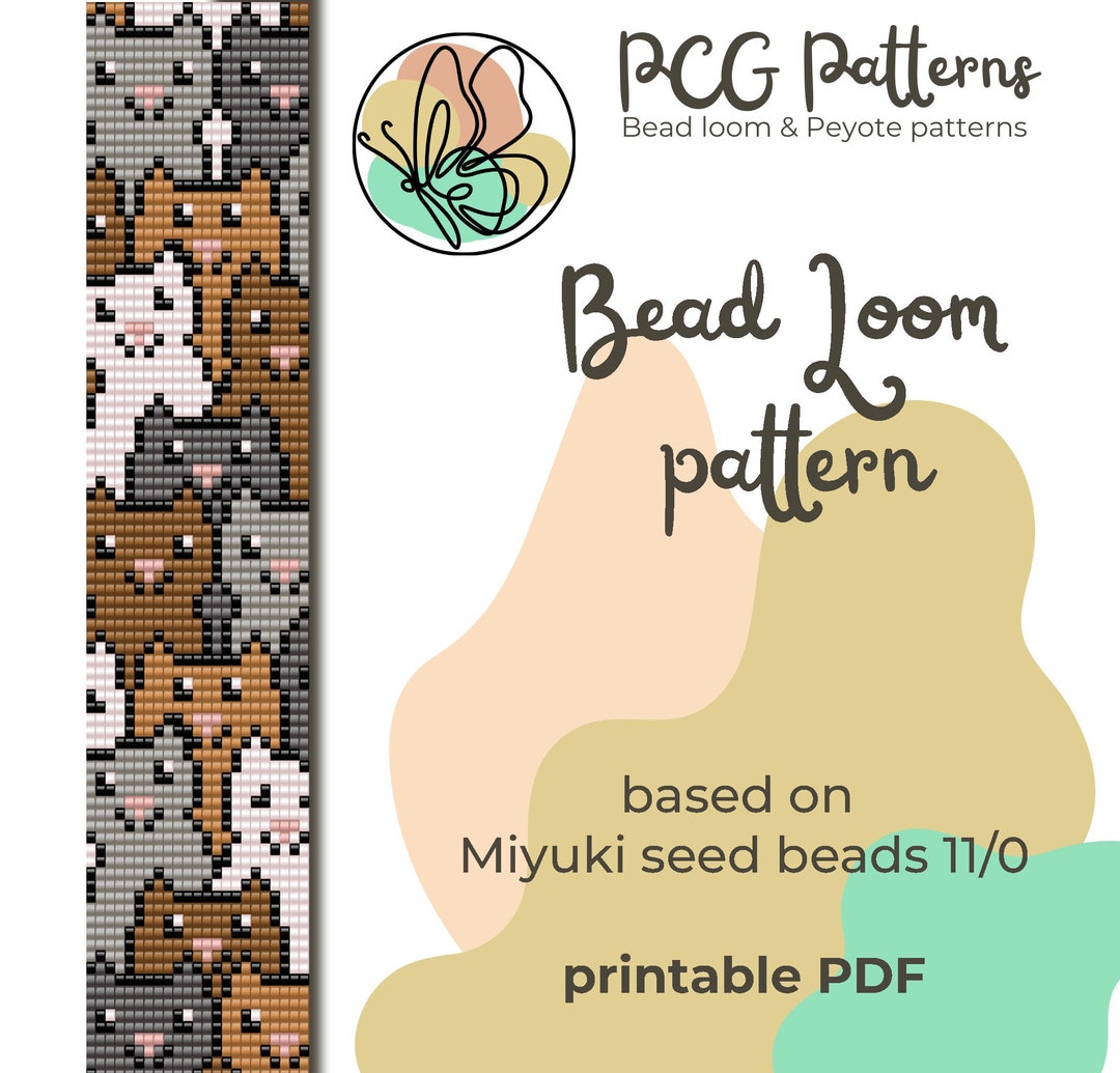 Many Cats Bead Loom Pattern - Bead Loom Bracelet Pattern - Etsy