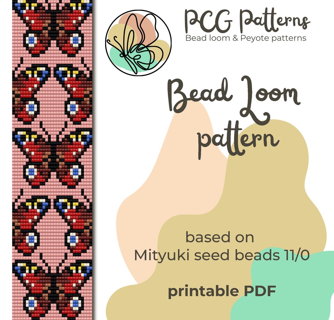 Peacock Eye Butterfly Bead Loom Pattern - Bead Loom Bracelet Pattern - Etsy