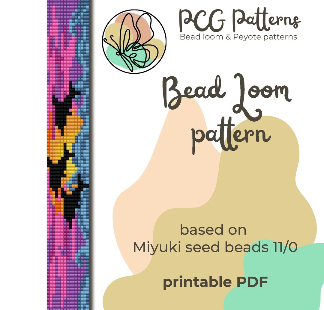 Narrow Sunset Dolphin Bead Loom Pattern - Fall Bead Loom Bracelet ...