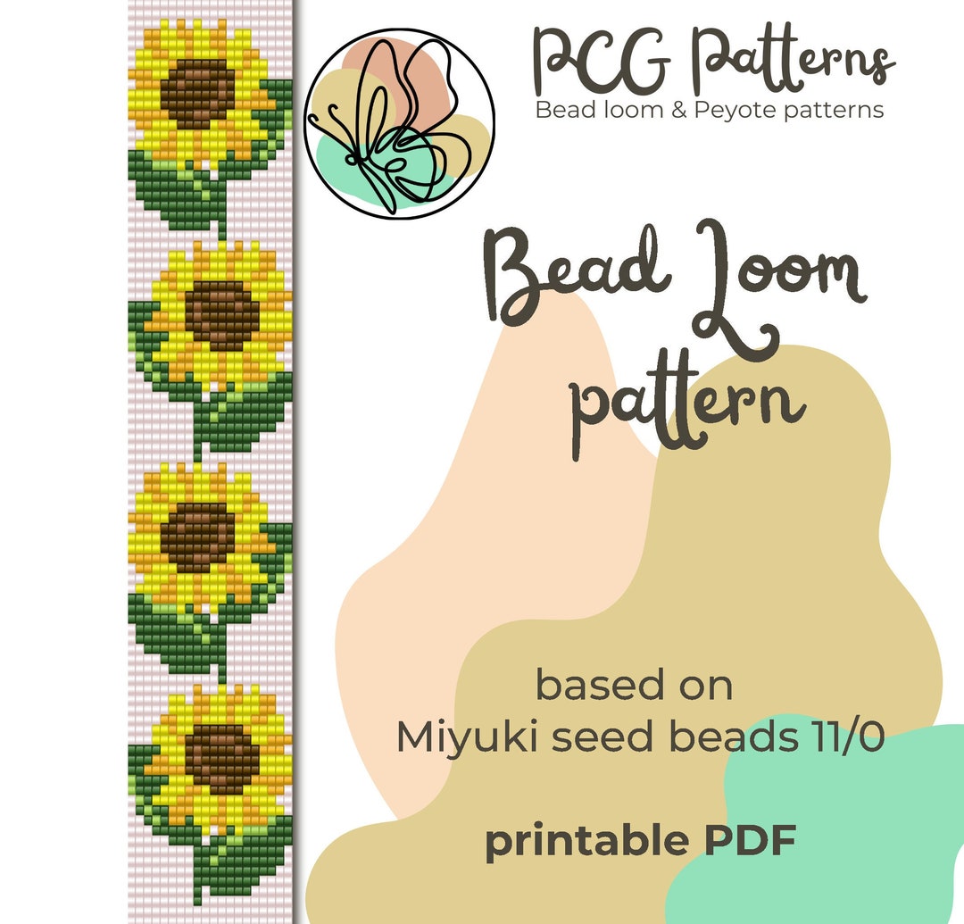 Happy Sunflowers Bead Loom Pattern - Bead Loom Bracelet Pattern - Etsy