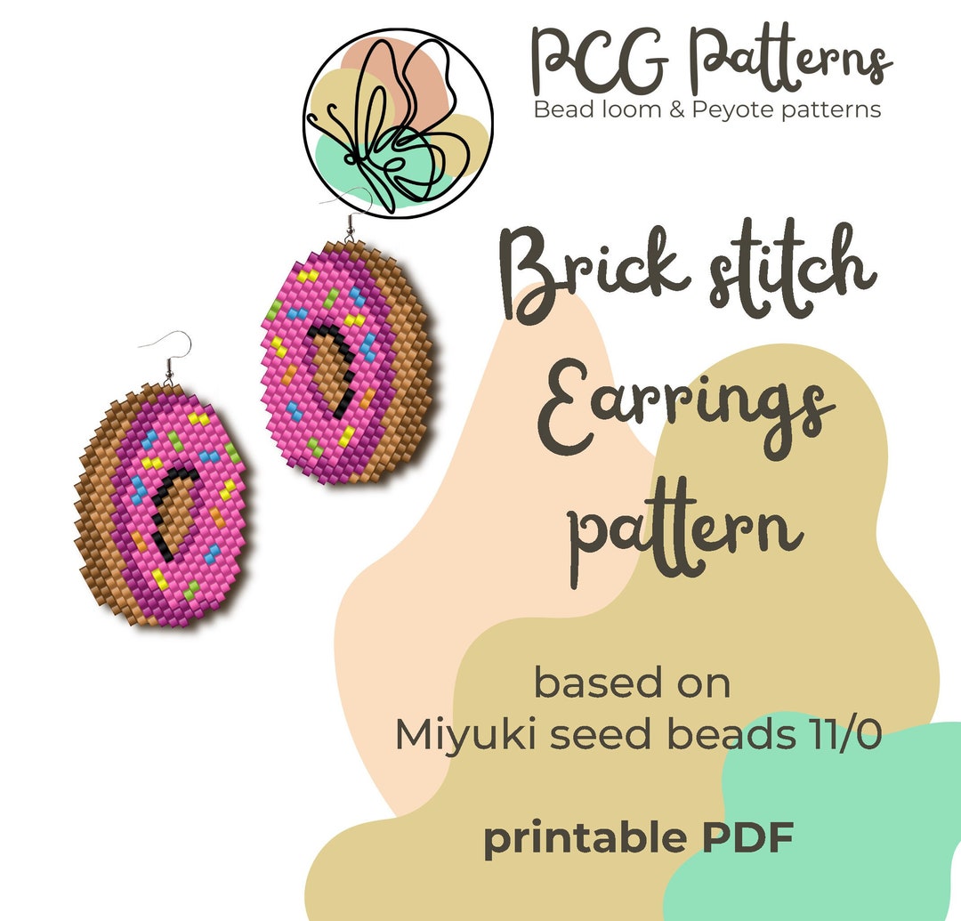 Doughnut Brick Stitch Earrings Pattern - PDF Instant Download - Etsy