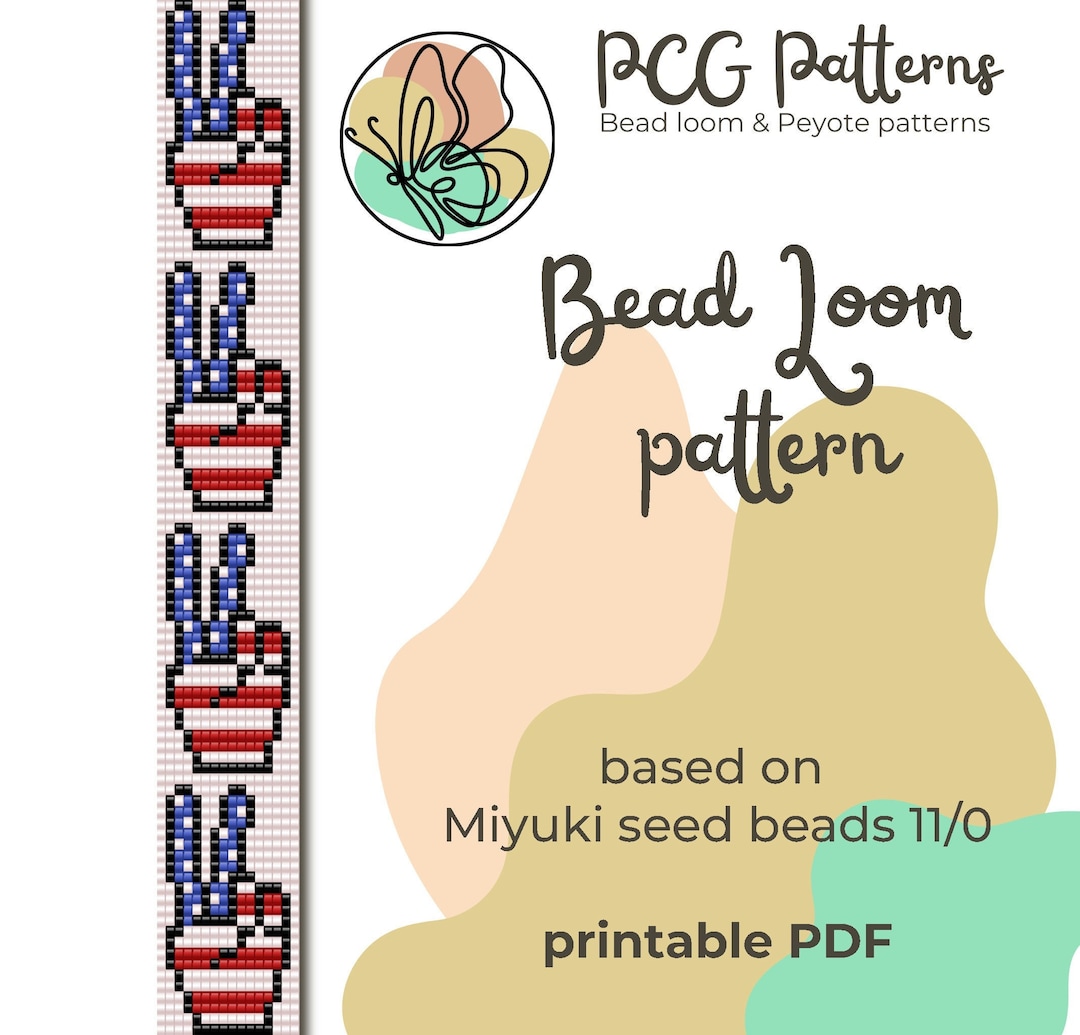 Peace USA Flag Bead Loom Pattern - Bead Loom Bracelet Pattern - Etsy