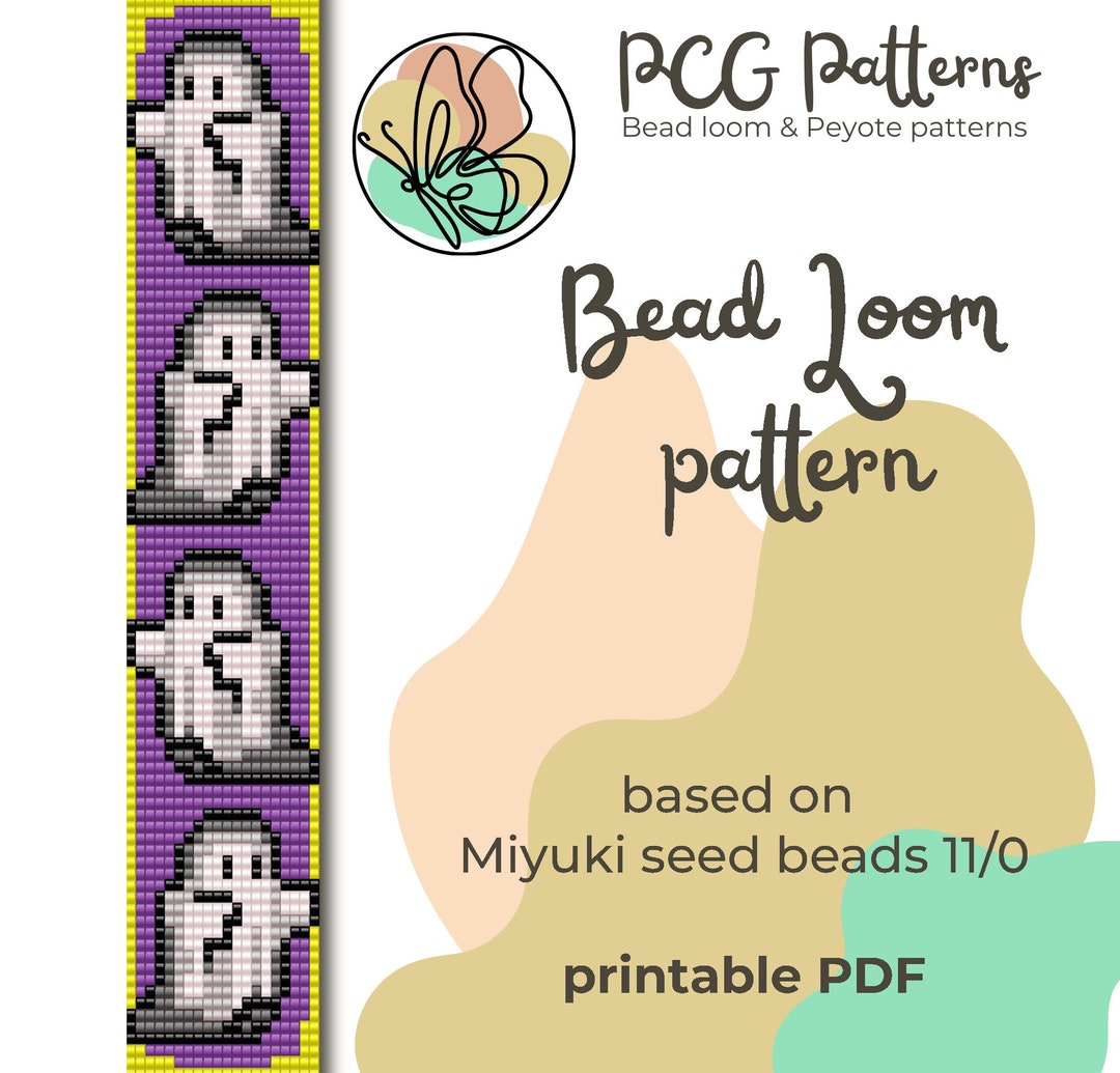 Halloween Ghosts Bead Loom Pattern - Halloween Bead Loom Bracelet ...