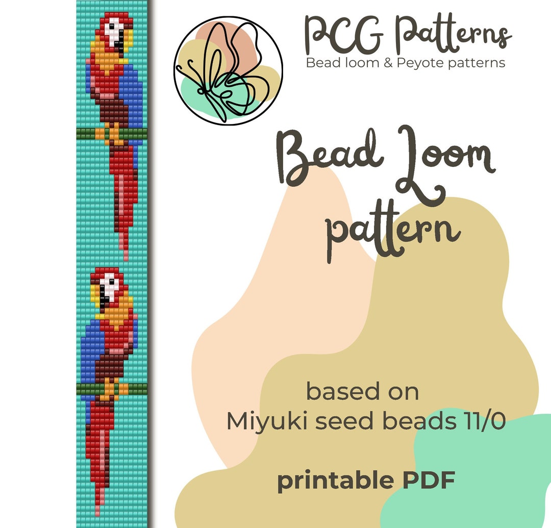 Jungle Parrots Bead Loom Pattern - Bead Loom Bracelet Pattern - Etsy