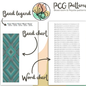 Native Inspired Bead Loom Pattern - Bear Paw Loom Bracelet Pattern - Etsy