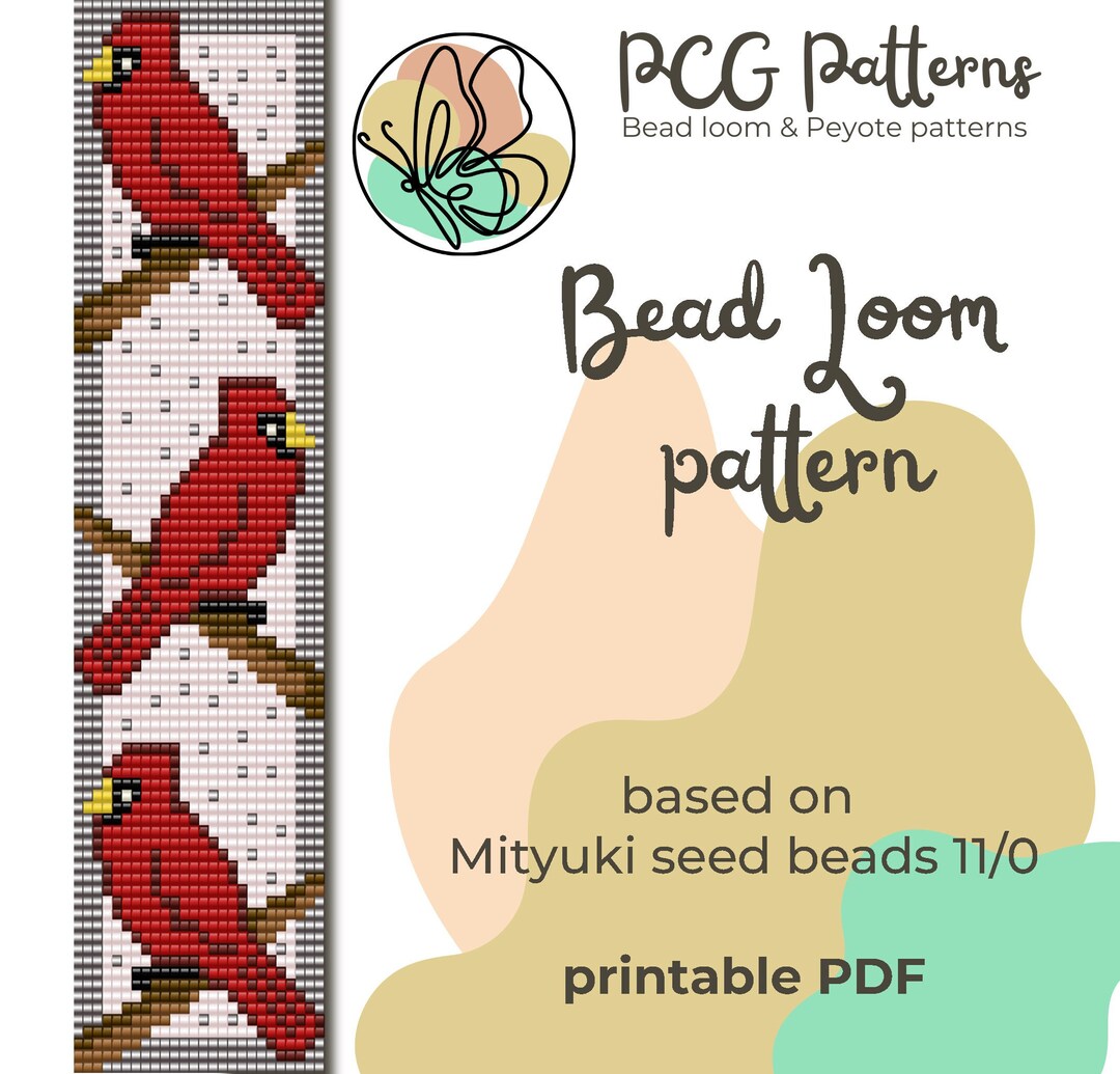 Cardinal Birds Bead Loom Pattern - Bead Loom Bracelet Pattern - Etsy