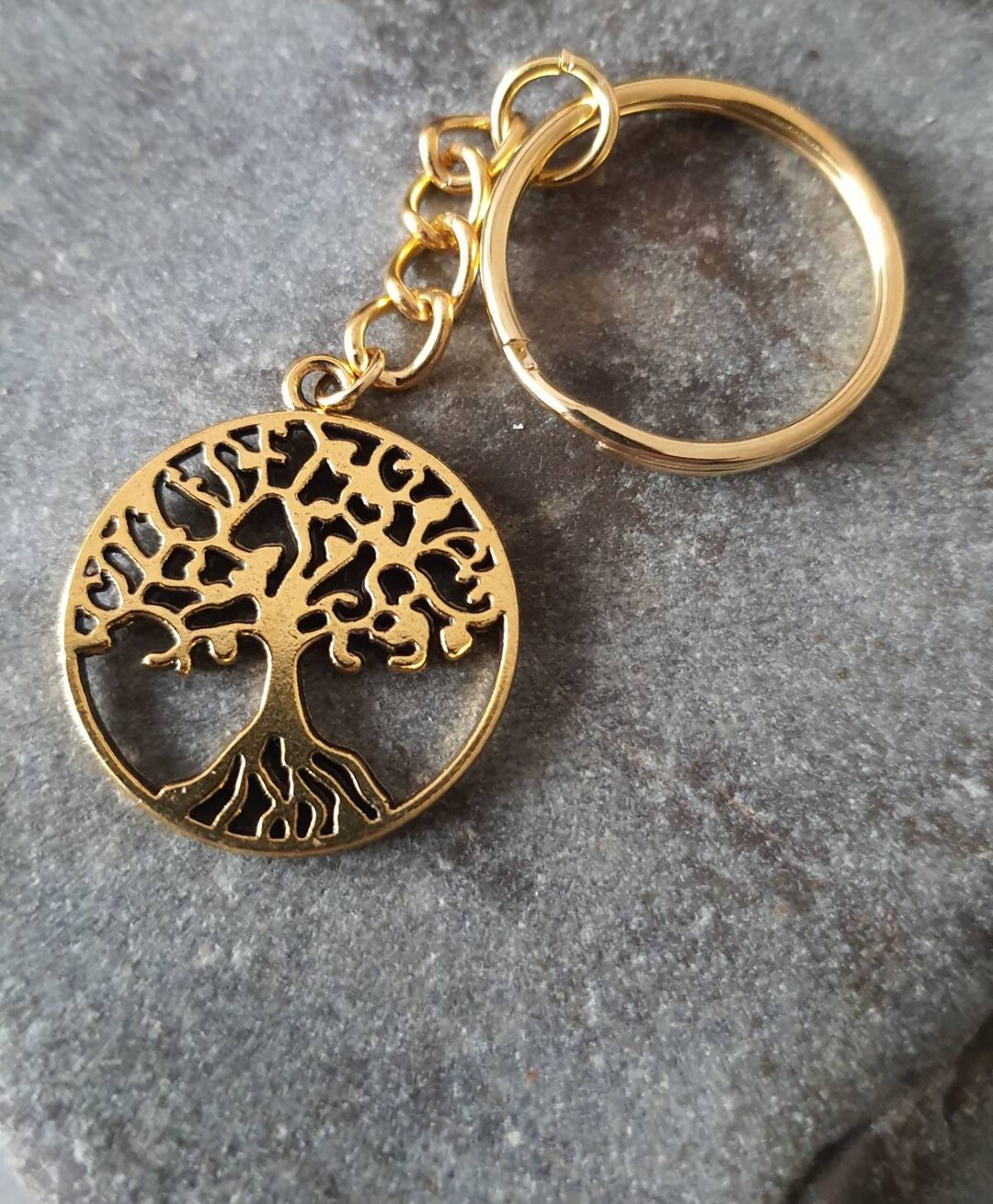 Metal Tree of Life Key Ring - Etsy