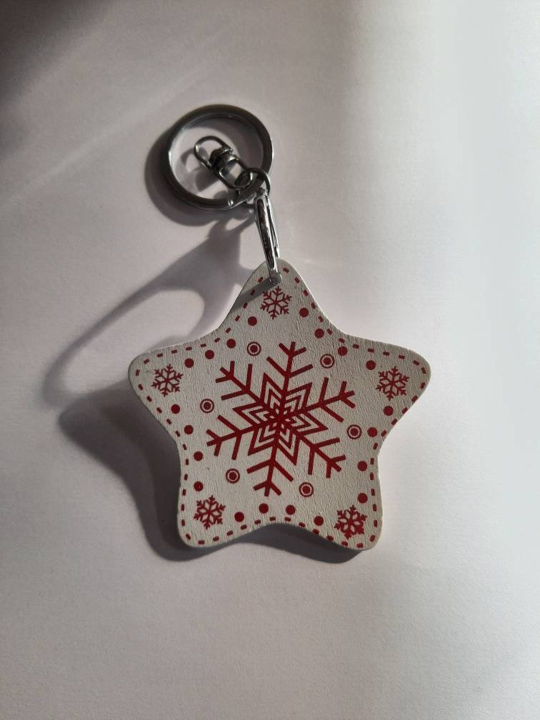 Christmas Snowflake Key Ring - Etsy