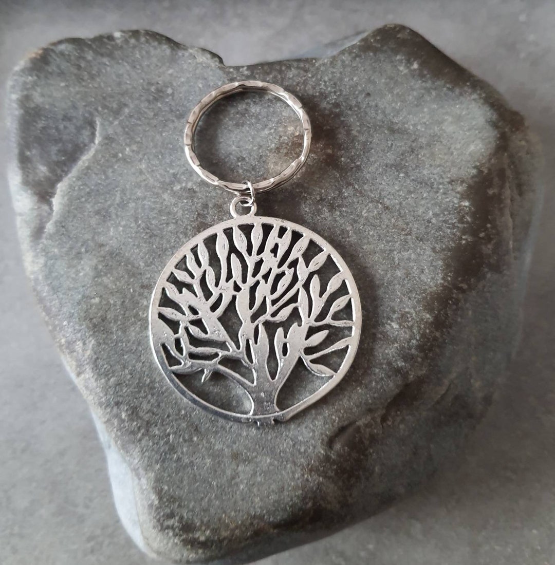 Metal Tree of Life Key Ring - Etsy