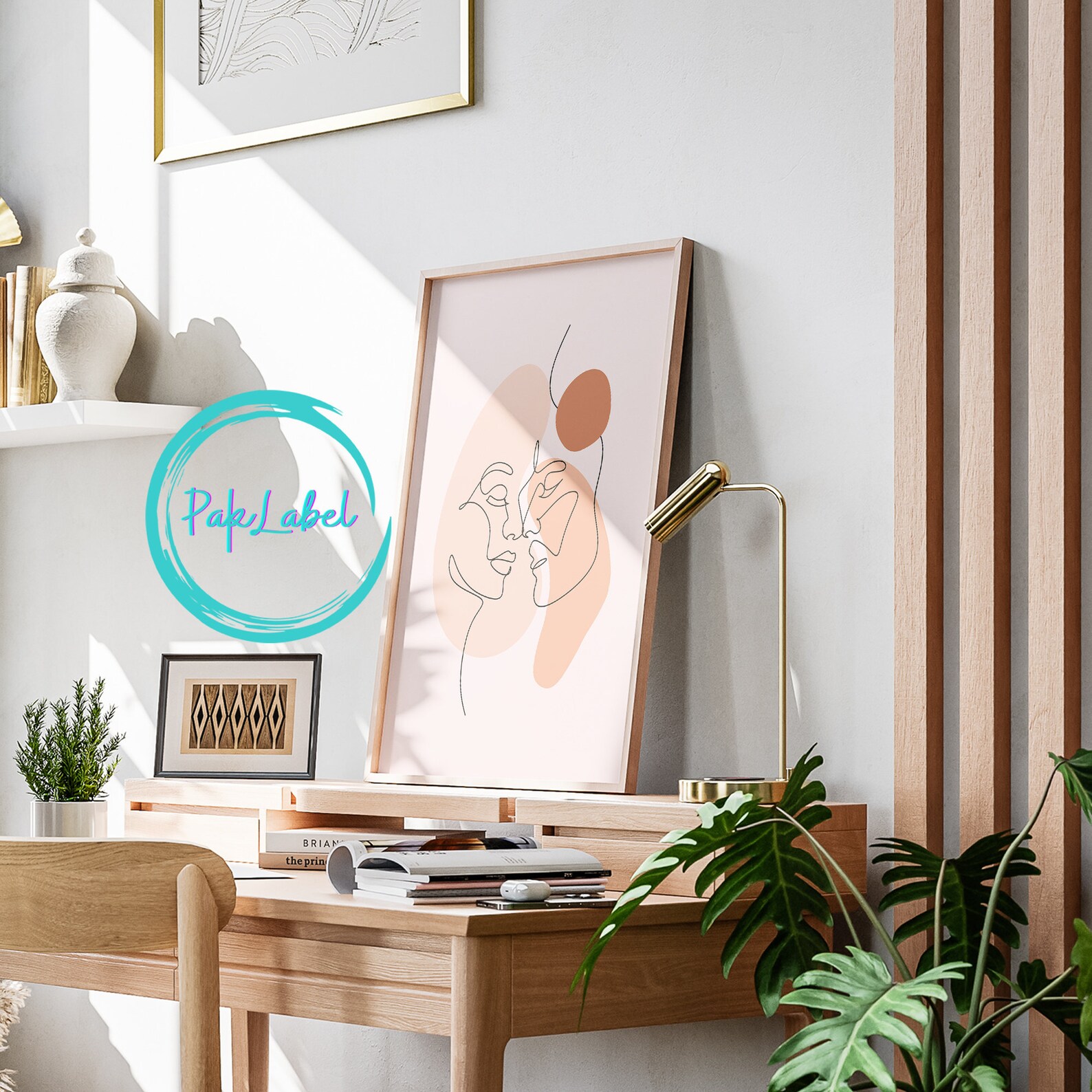 Single Line Art Boho Faces, Digital Files, Multiple Ratios, Big Wall ...