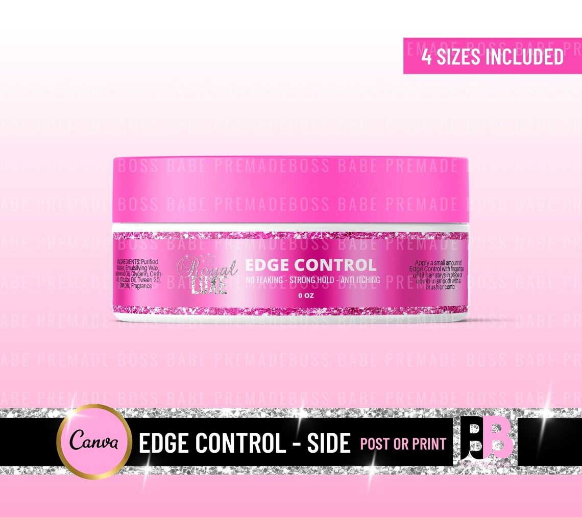 DIY EDGE CONTROL Side Label Template Edge Control Sticker - Etsy