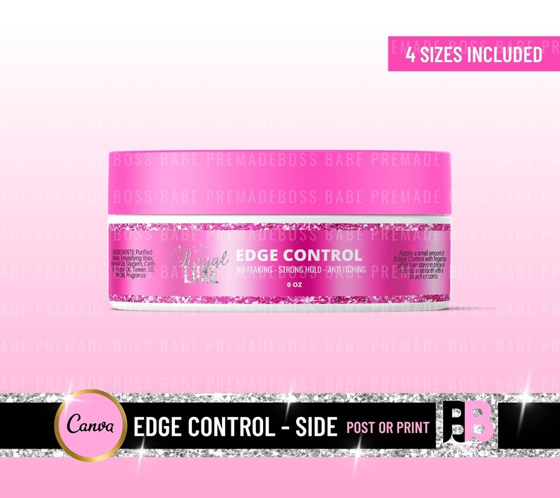 DIY EDGE CONTROL Side Label Template Edge Control Sticker - Etsy