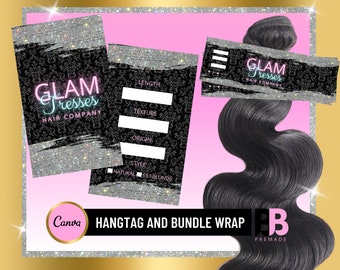 Hair Bundle Wraps Edit in Canva Premade Design Only YOU | Etsy