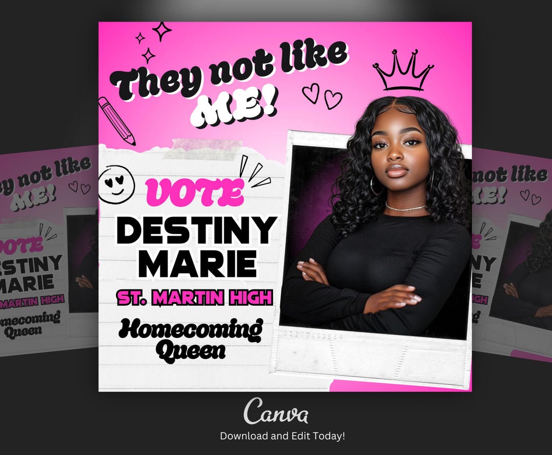 Homecoming Queen Flyer, Vote Homecoming Queen, Miss Freshman, Student ...