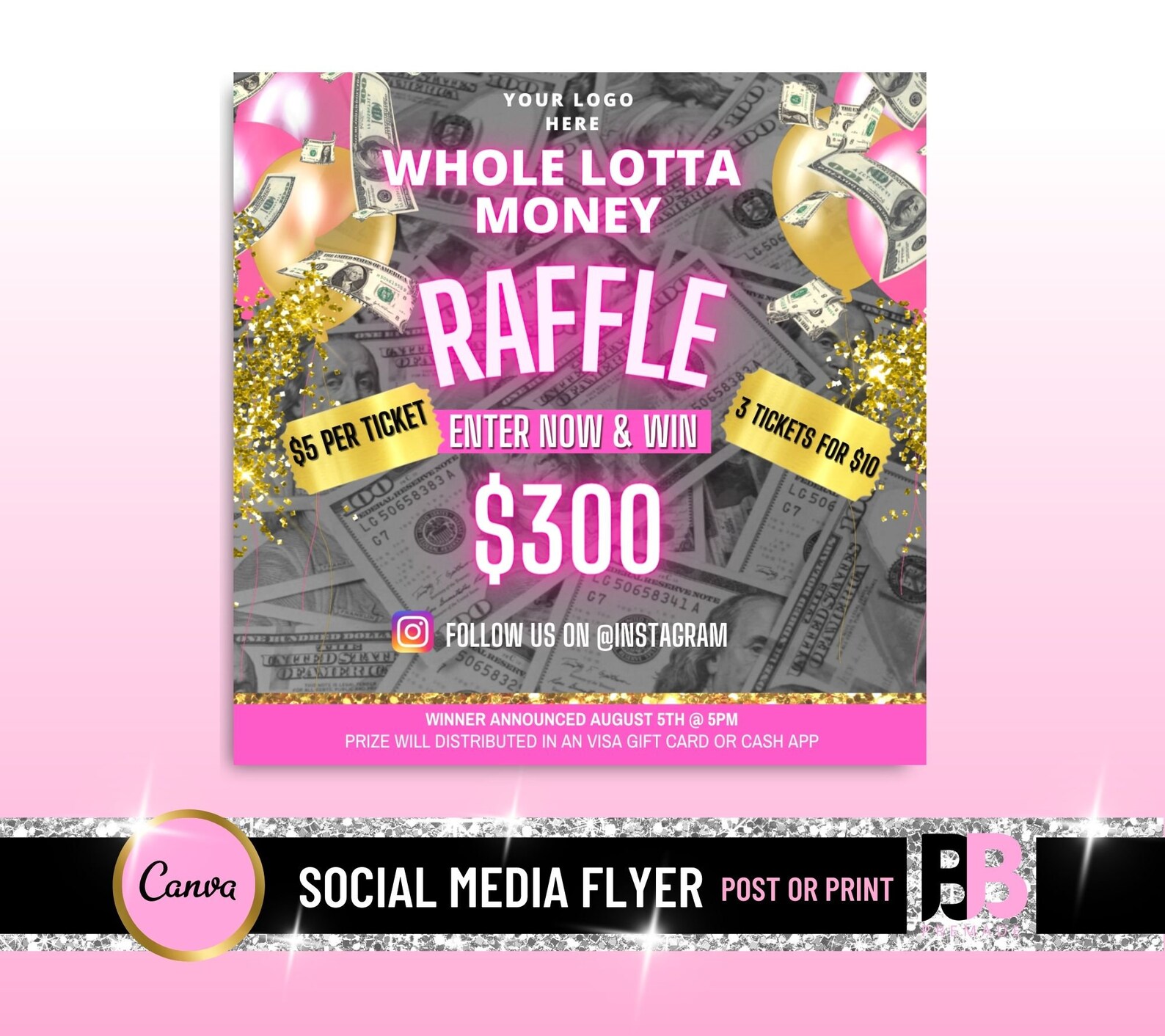 RAFFLE FLYER Raffle Flyer Instagram Flyer Social Media | Etsy