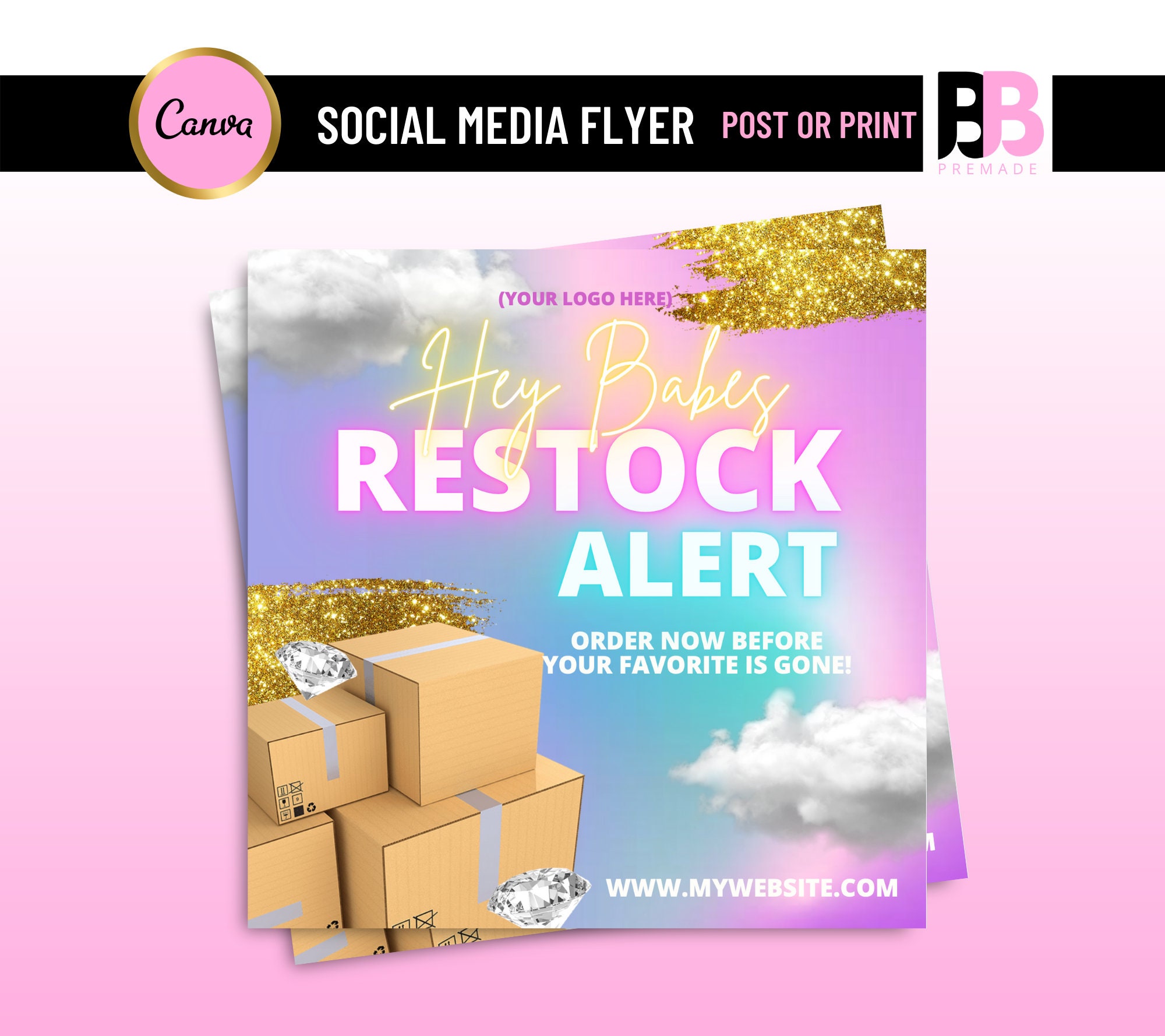 Pink Restock Alert Instagram Flyer, Canva | atelier-yuwa.ciao.jp