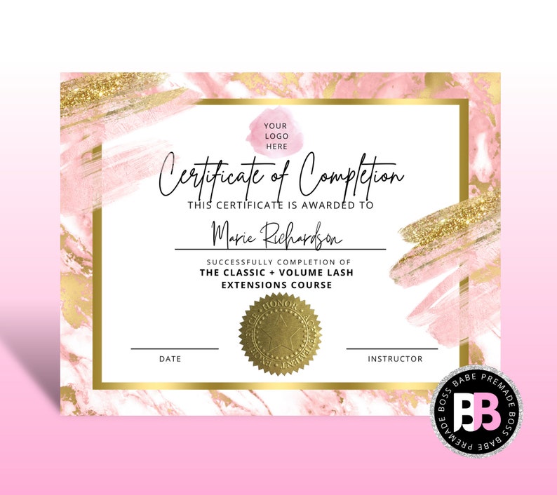 LASH CERTIFICATE Training Class Certificate Lash Class Lash - Etsy