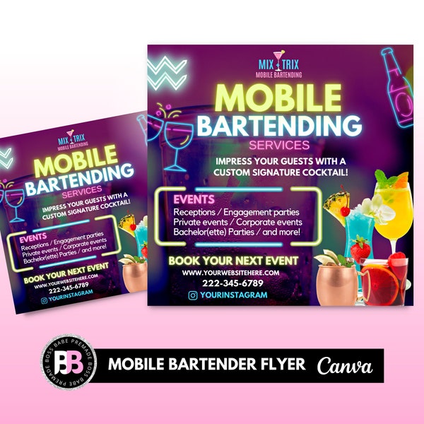 Mobile Bartender Flyer - Etsy