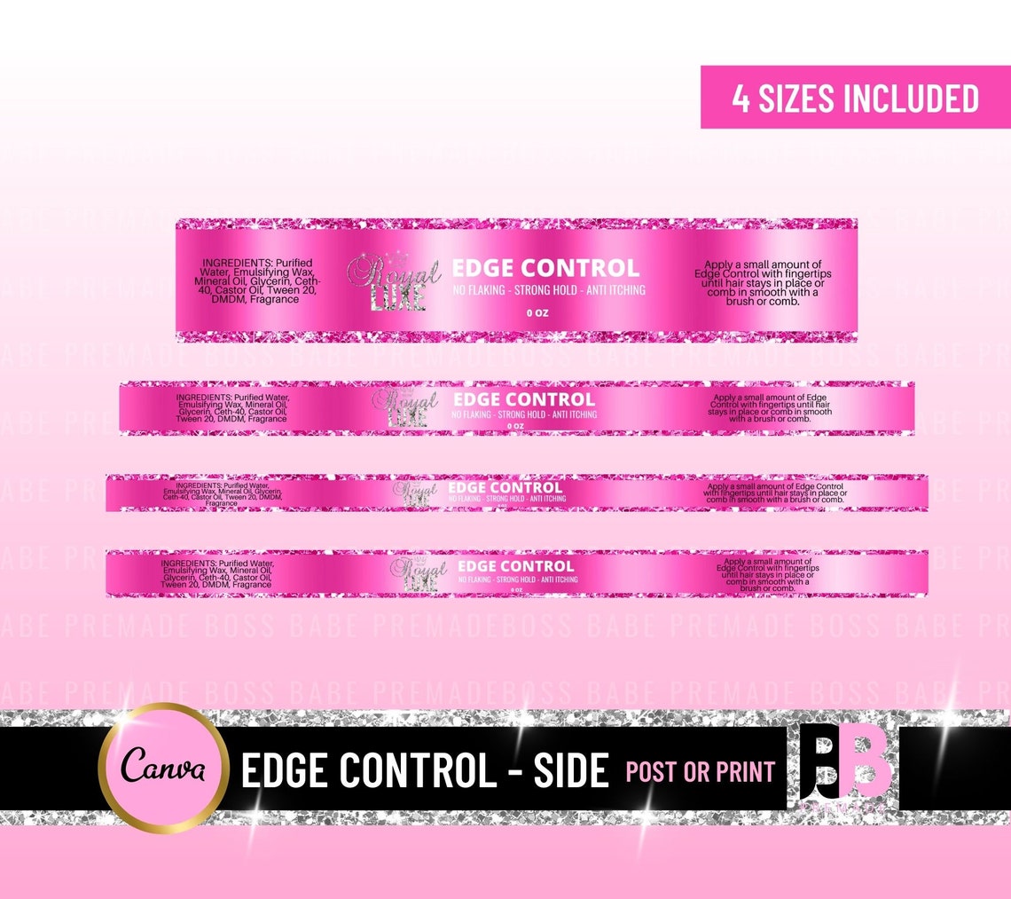 DIY EDGE CONTROL Side Label Template Edge Control Sticker - Etsy