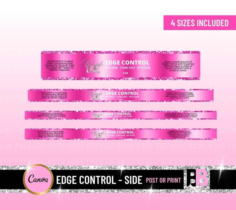 DIY EDGE CONTROL Side Label Template Edge Control Sticker - Etsy