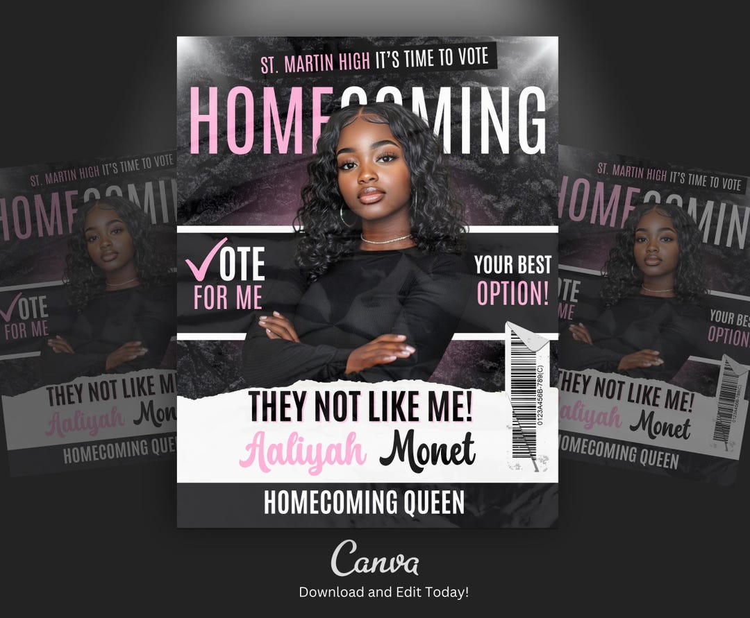 Homecoming Queen Magazine Flyer, Vote Homecoming Queen, Miss Freshman ...