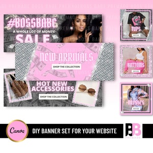 DIY Web Banner Fashion Boutique Website Shopify Website - Etsy