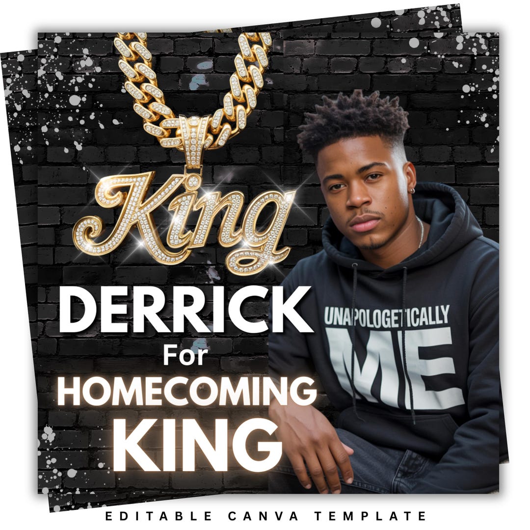 Homecoming King Election Flyer Poster: Canva Template PDF Downloadable ...