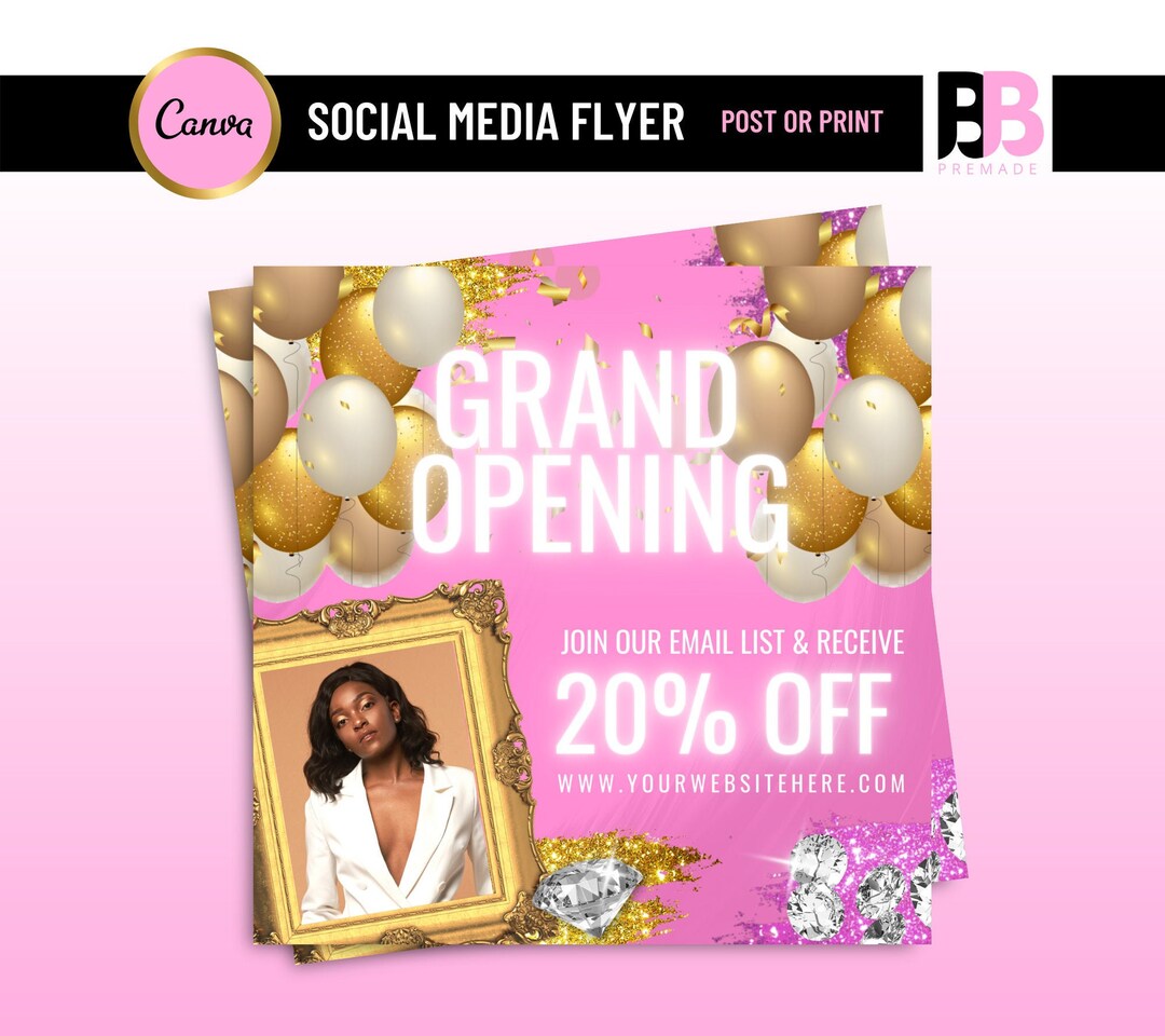 GRAND OPENING FLYER, Celebration Flyer, Social Media Flyer - Etsy