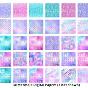 Mermaid Digital Paper - Etsy
